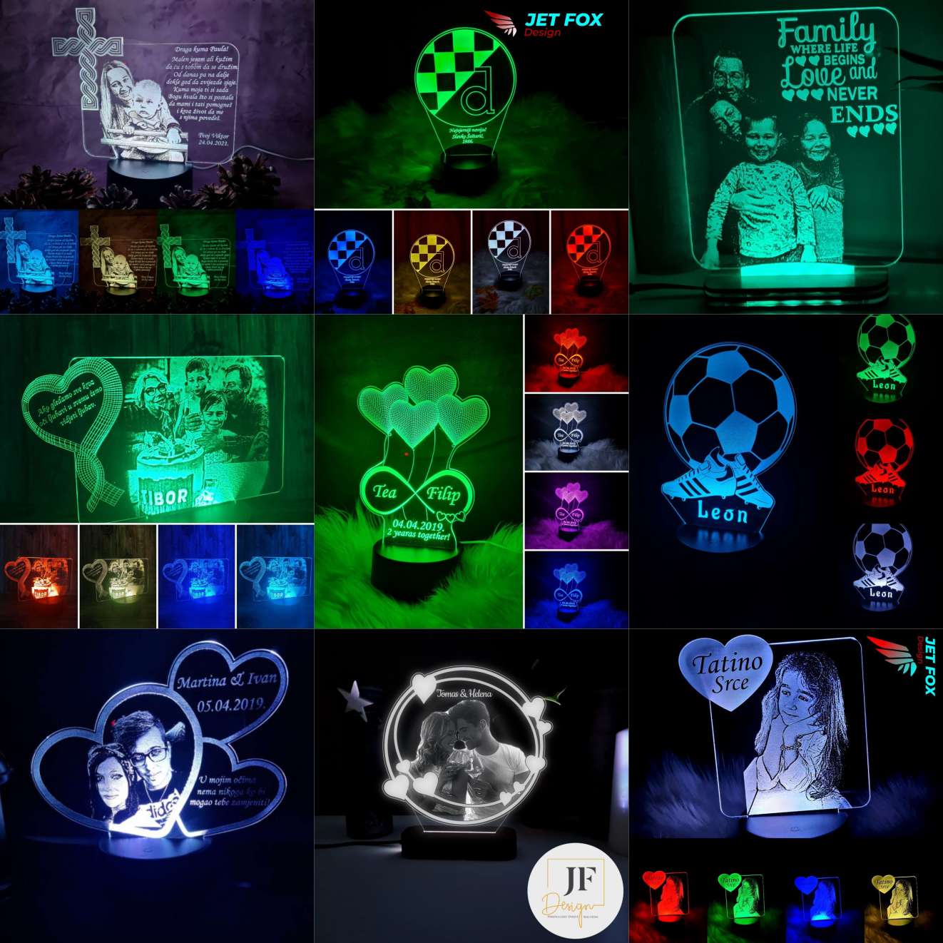 3D LED Lampe s Fotografijom | jetfoxdesign